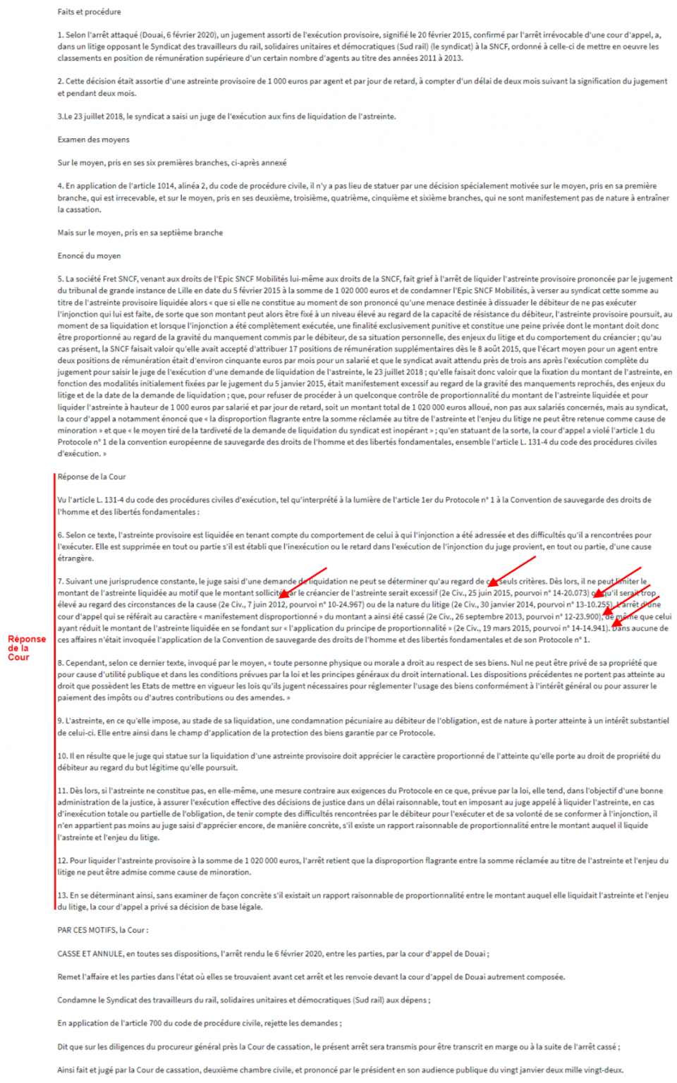 Arrêt de cassation : définition, structure et exemples - Fiches-droit.com